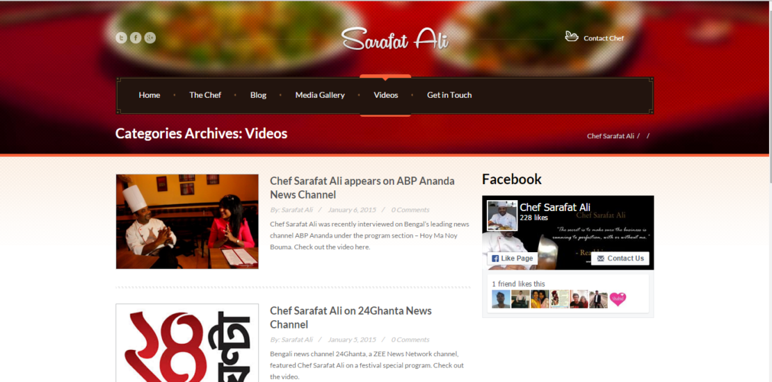 Chef Sarafat Ali - Incfrog